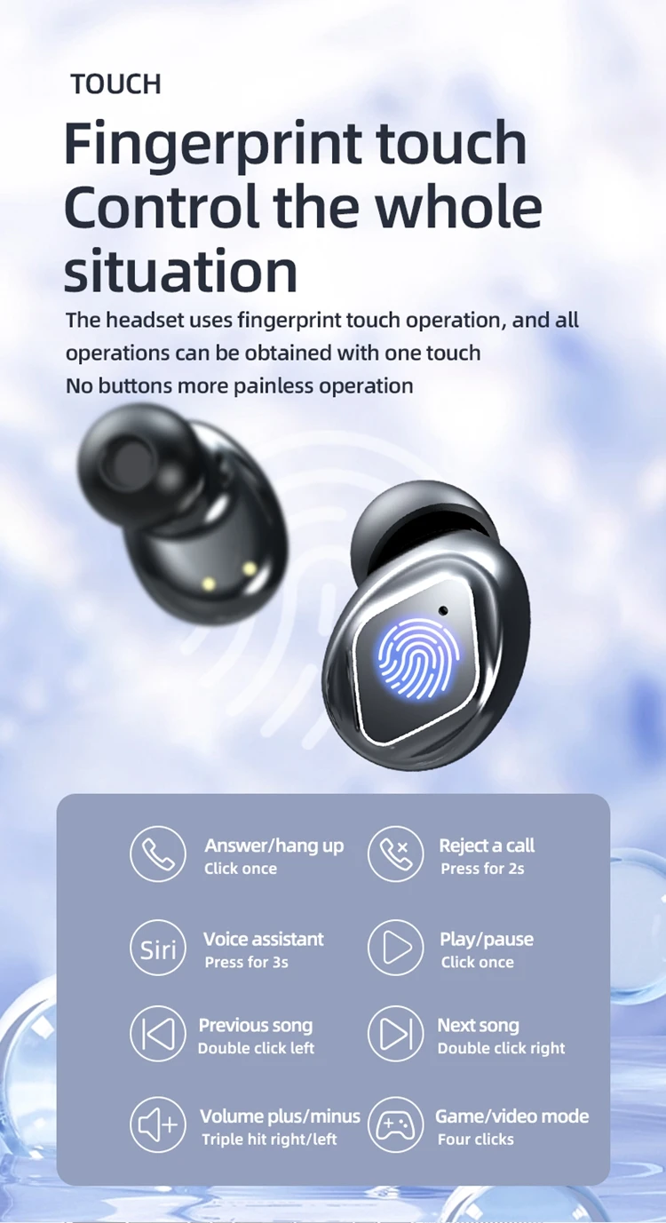 2025 New Product S30 TWS True Wireless Earbuds - LED Light Gaming Headset