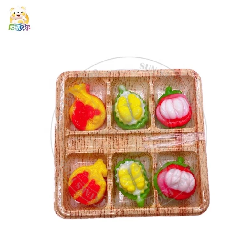 4d Durian Mangosteen Pomegranate Shape Gummy Jelly Soft Candy - Buy ...