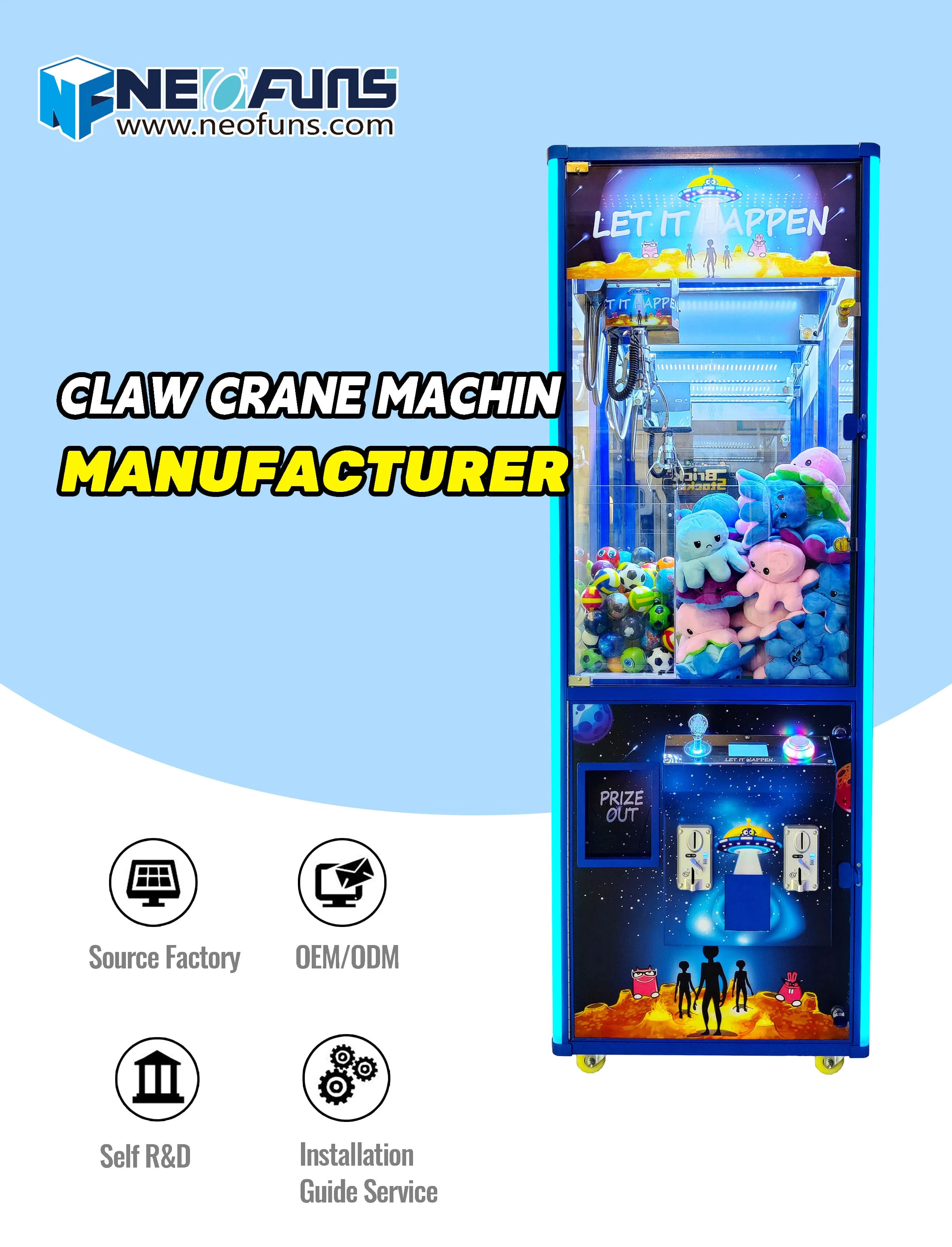 Neofuns 25 Inch Claw Machine "let It Happen" - Fun & Thrill