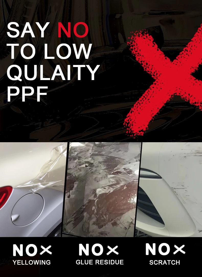 Transparent Anti Yellowing Vehicle Wrap - Self Healing TPU