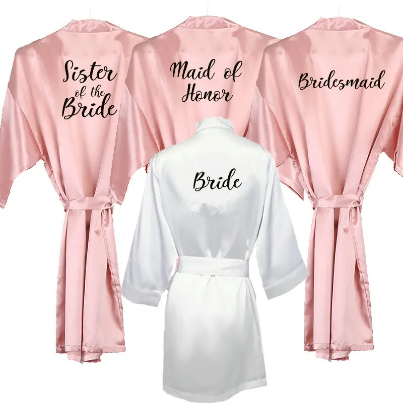 2024 New Arrivals Embroidery Pink Bridesmaid Wholesale Pink Satin ...