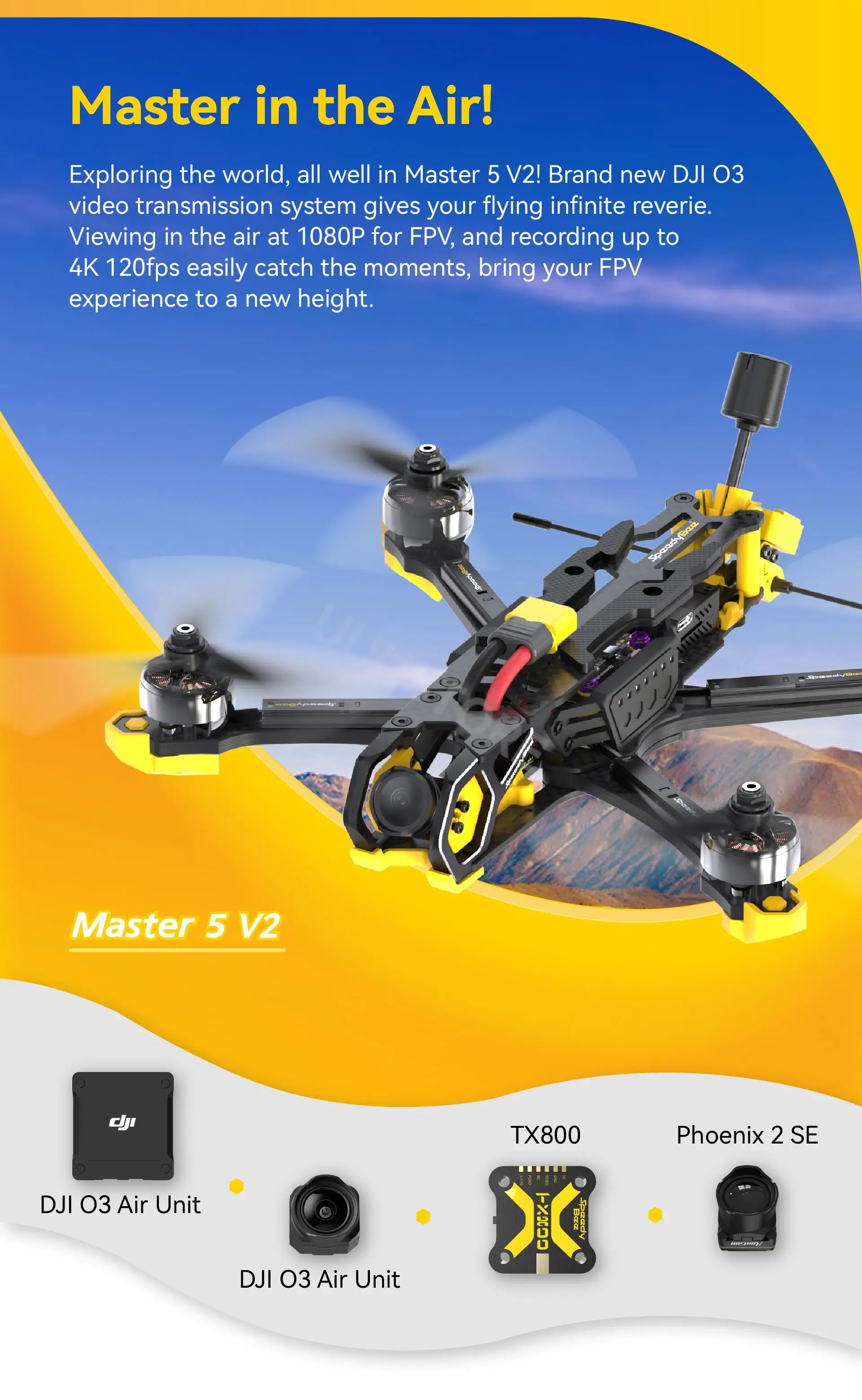 Speedybee Master 5 V2 - FPV Racing Drone with Speedybee F405 V3 Stack
