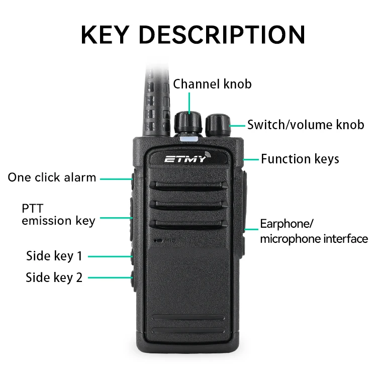 10w 5km Super Long Range Comunicador Uhf Analog 16 Channels Et-988 ...