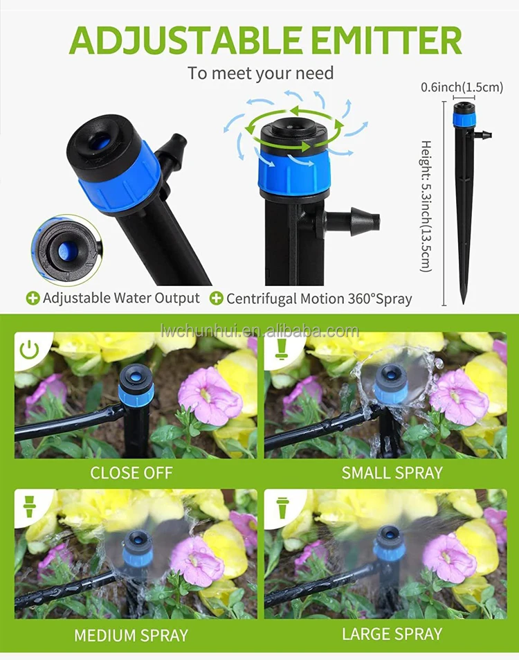 8 Hole Adjustable Drip Irrigation System for Efficient Watering