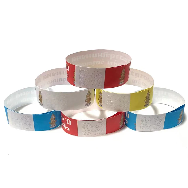 Custom Logo Waterproof Inkjet Printable Tyvek Wristband Sheet Party ...