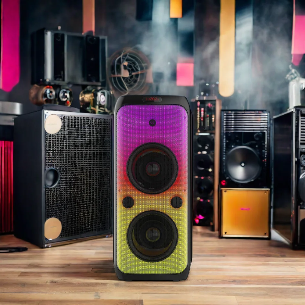 Dual 10 Inch Partybox Speaker With 10" Subwoofers Rechargeable Lithium ...