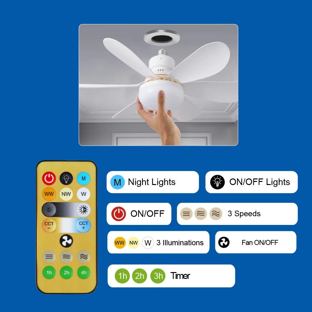 Alibaba.com: E27 LED fan light bulb with 360° rotating RGB moving head ...