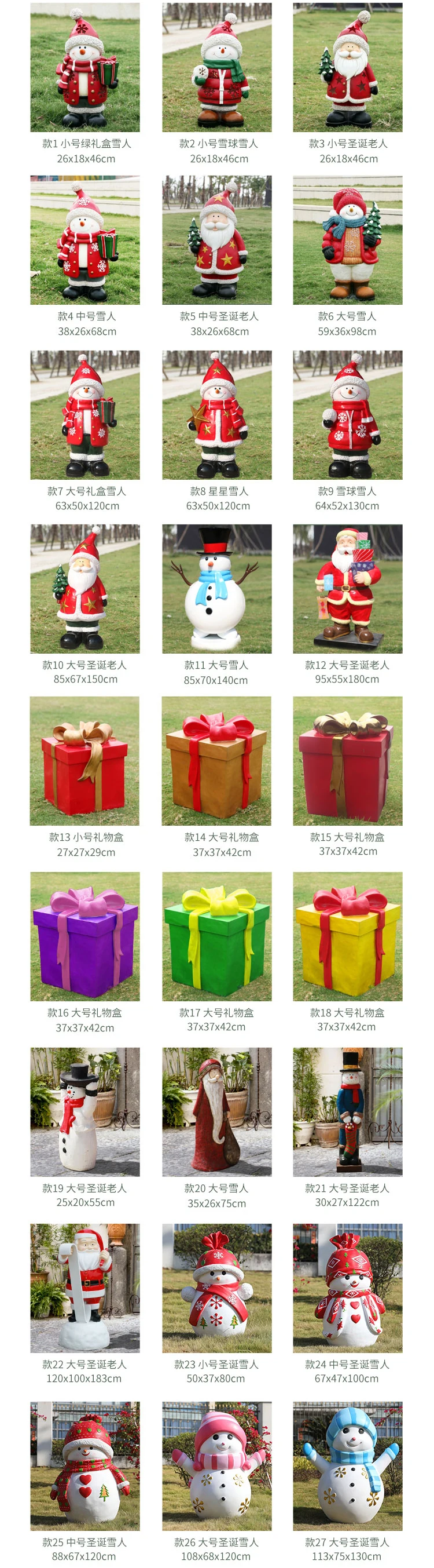 Christmas Decoration Resin Fiberglass Life Size Outdoor Santa Claus ...