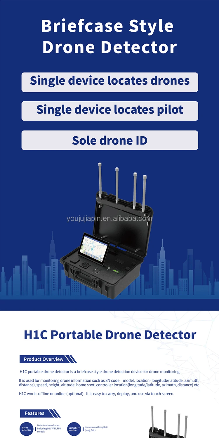 H1c Portable Drone Detector Passive Detection And Monitoring
