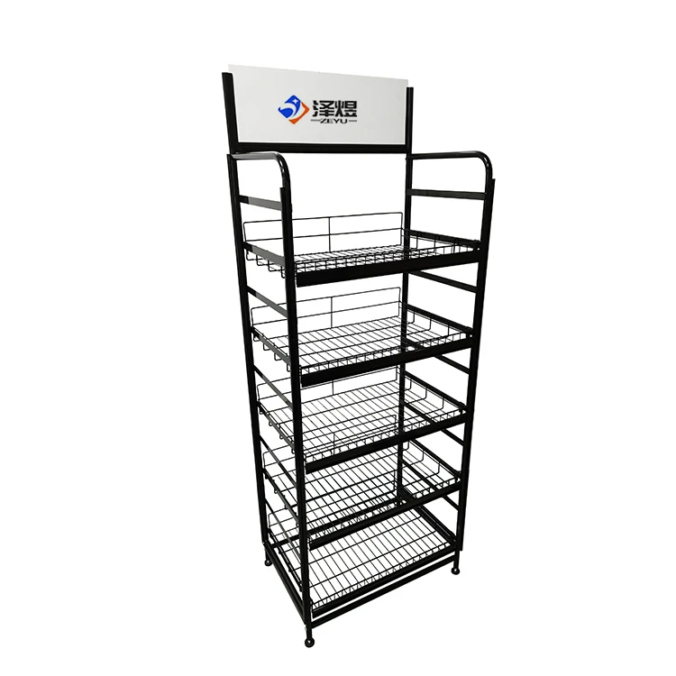 Floor Standing 5 Layer Potato Chips Metal Display Rack For Sale - Buy ...