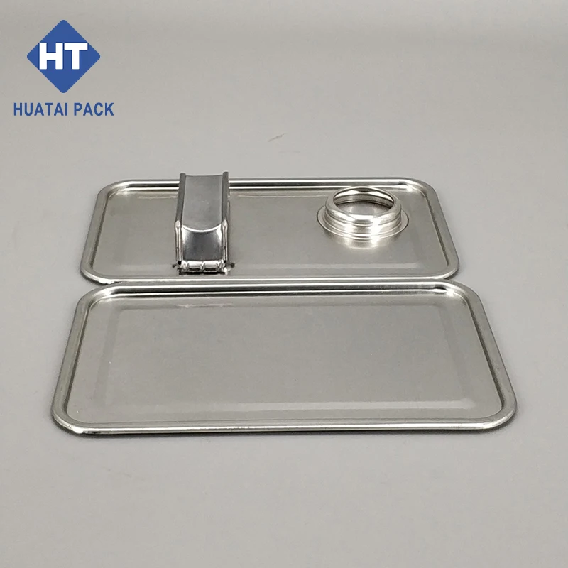 1l Square Tin Can Components Square Top With Metal Screw Lid And Bottom ...