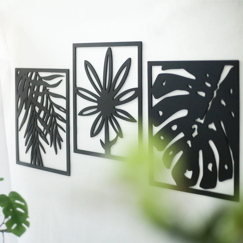 Putuo Decor Black Wood Line Painting Art for Home Decor