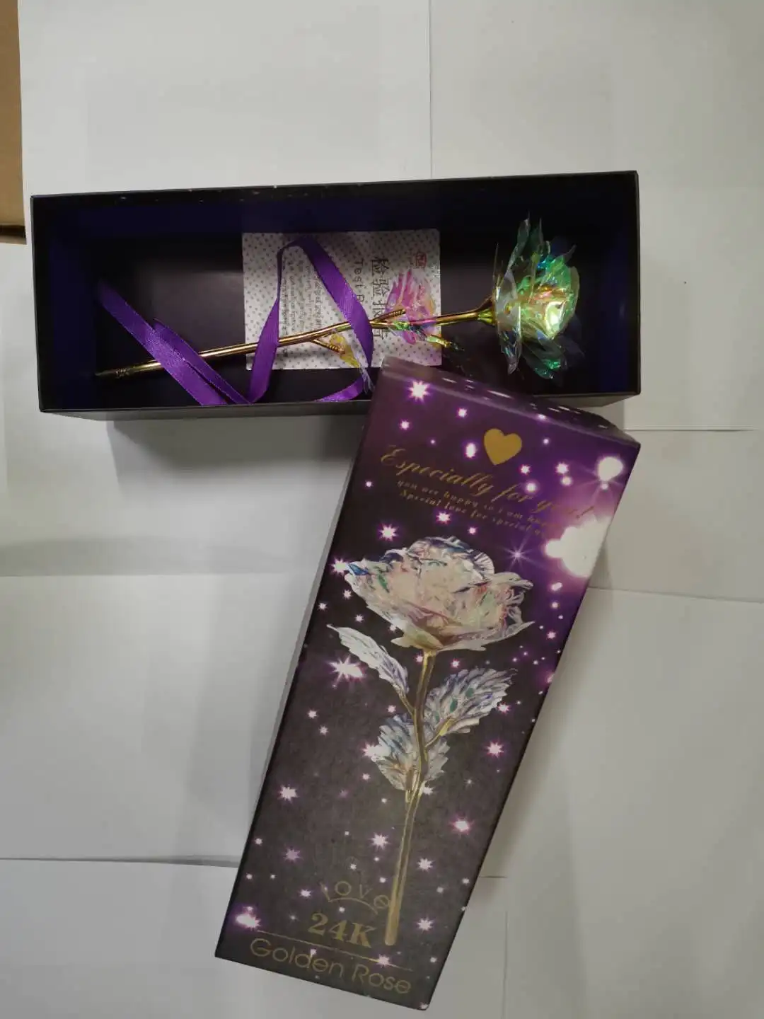 Galaxy Rose 24k Galaxy Rose With Led Light Artificial Galaxy Rose ...