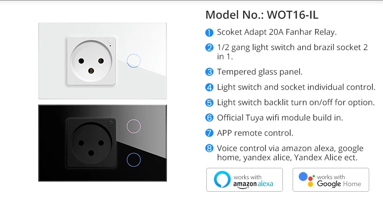 Factory Direct Israeli Standard 240V WiFi 2-Gang Electrical Socket
