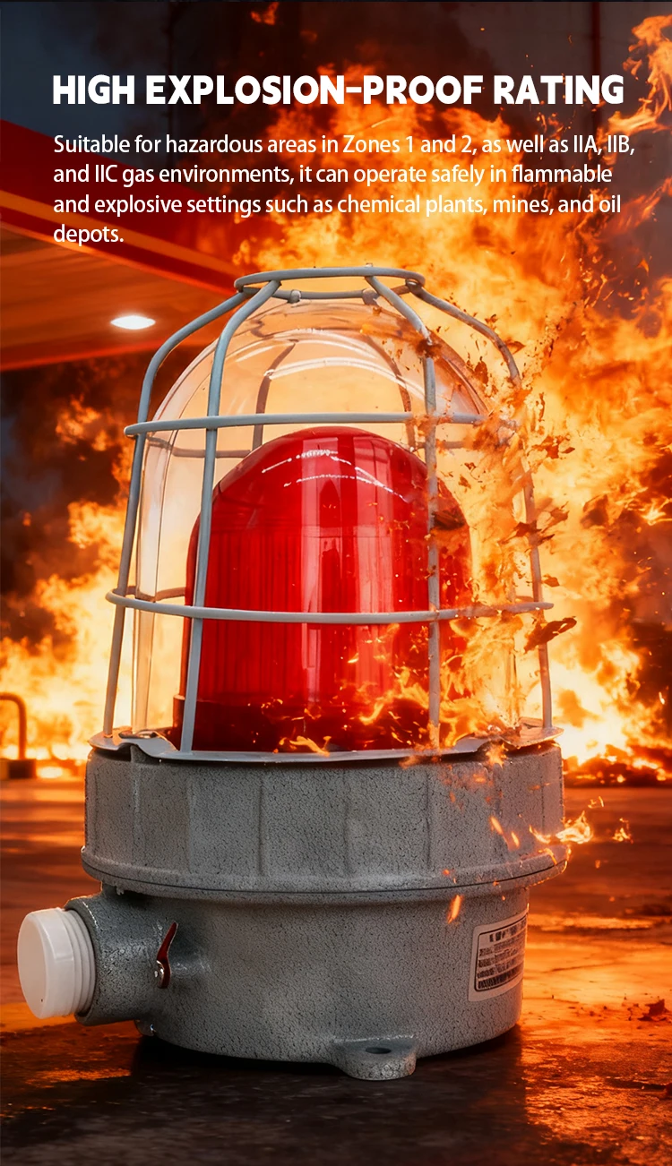 HIREP Explosion Proof Alarm Lamp with Strobe Light and Buzzer ATEX ...
