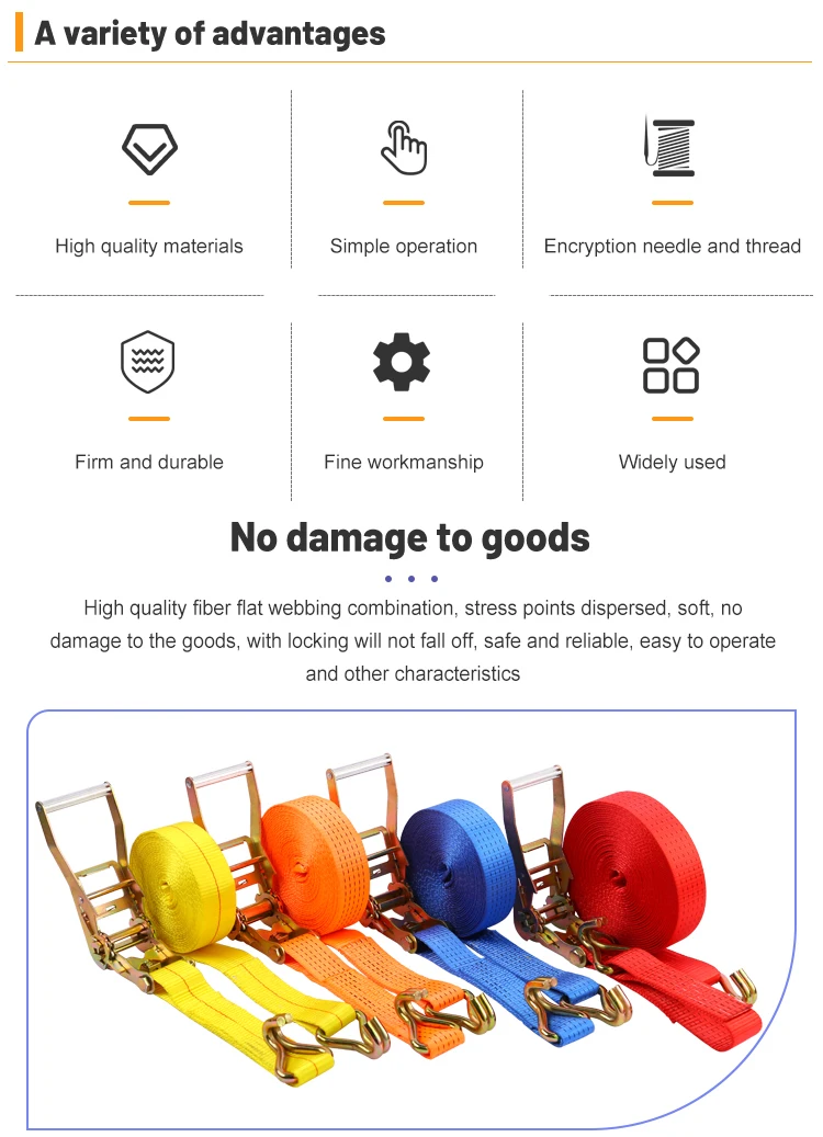 Heavy Duty Load Cargo Lashing Strap 2inch 50mm Blue Polyester Transport ...