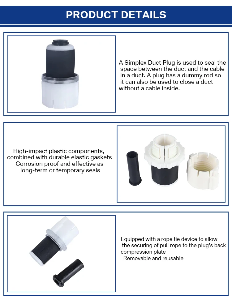 Ftth-compatible Expanding Blank Duct End Plug For 32mm 40mm 50mm ...