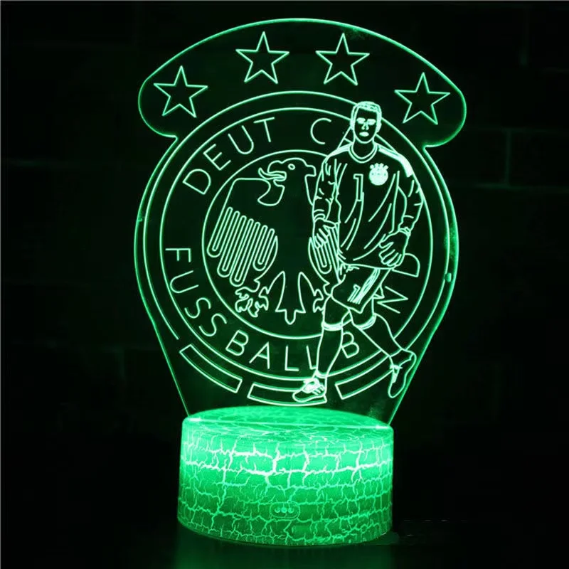 Football Team Logo 3d Lamp Lamparas Led De Football - Buy Qatar ...
