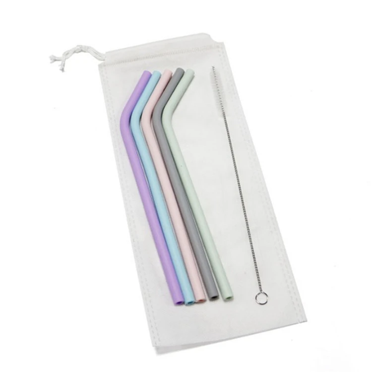 Aihpo08 Bpa Free Flexible Reusable Silicon Folding Pink Straw ...