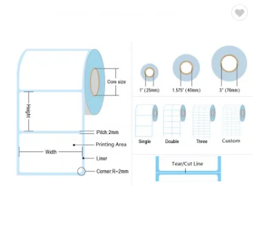 Factory Supply Blank Copperplate Label Paper 70*40mm Adhesive Label ...