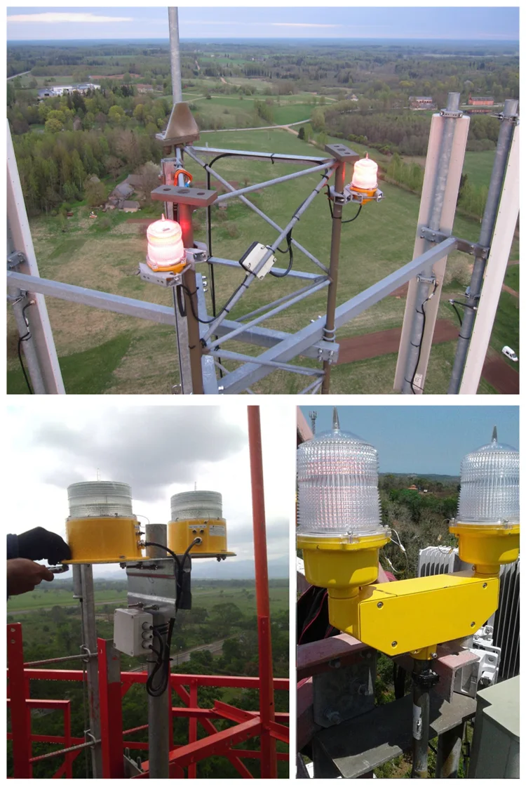 Airport Runway Taxiway Solar LED Obstruction Light - 360° Red Beacon ...