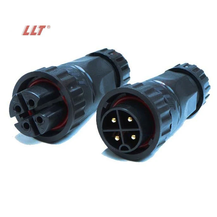 LLT M22 250V 25A IP68 waterproof bulkhead connector 2 3 4 pins male and ...