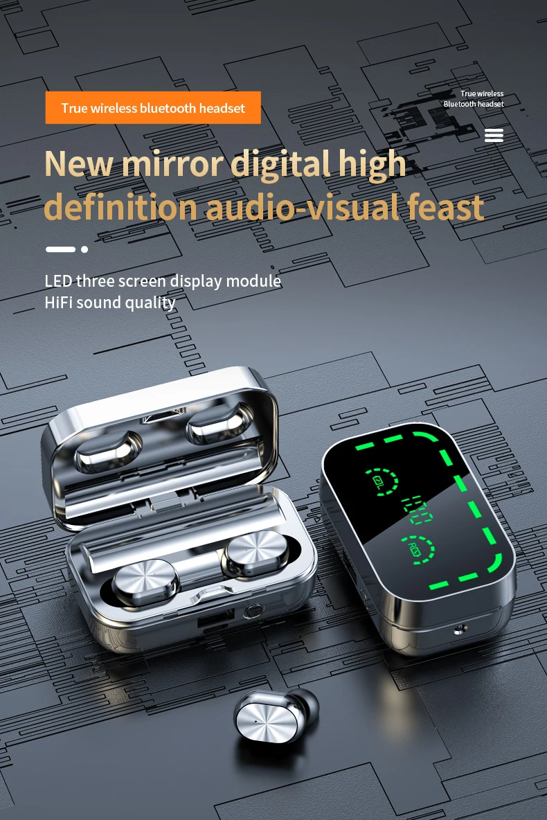 TWS Mirror Earphones - Perfect Sound for Sports & Gaming