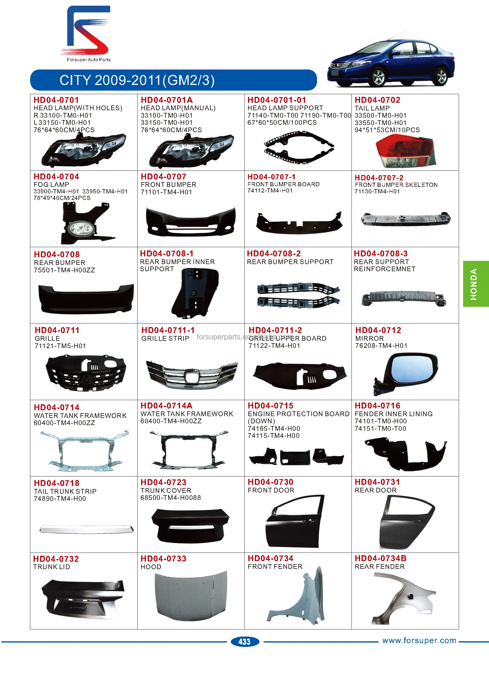 HONDA CITY 2009-2011 Front Bumper - High-Quality Auto Part