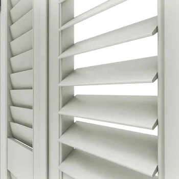Wooden And Pvc Plantation Shutters - Custom Made Window Blinds No Front Tilt Rod And Easy Diy ...