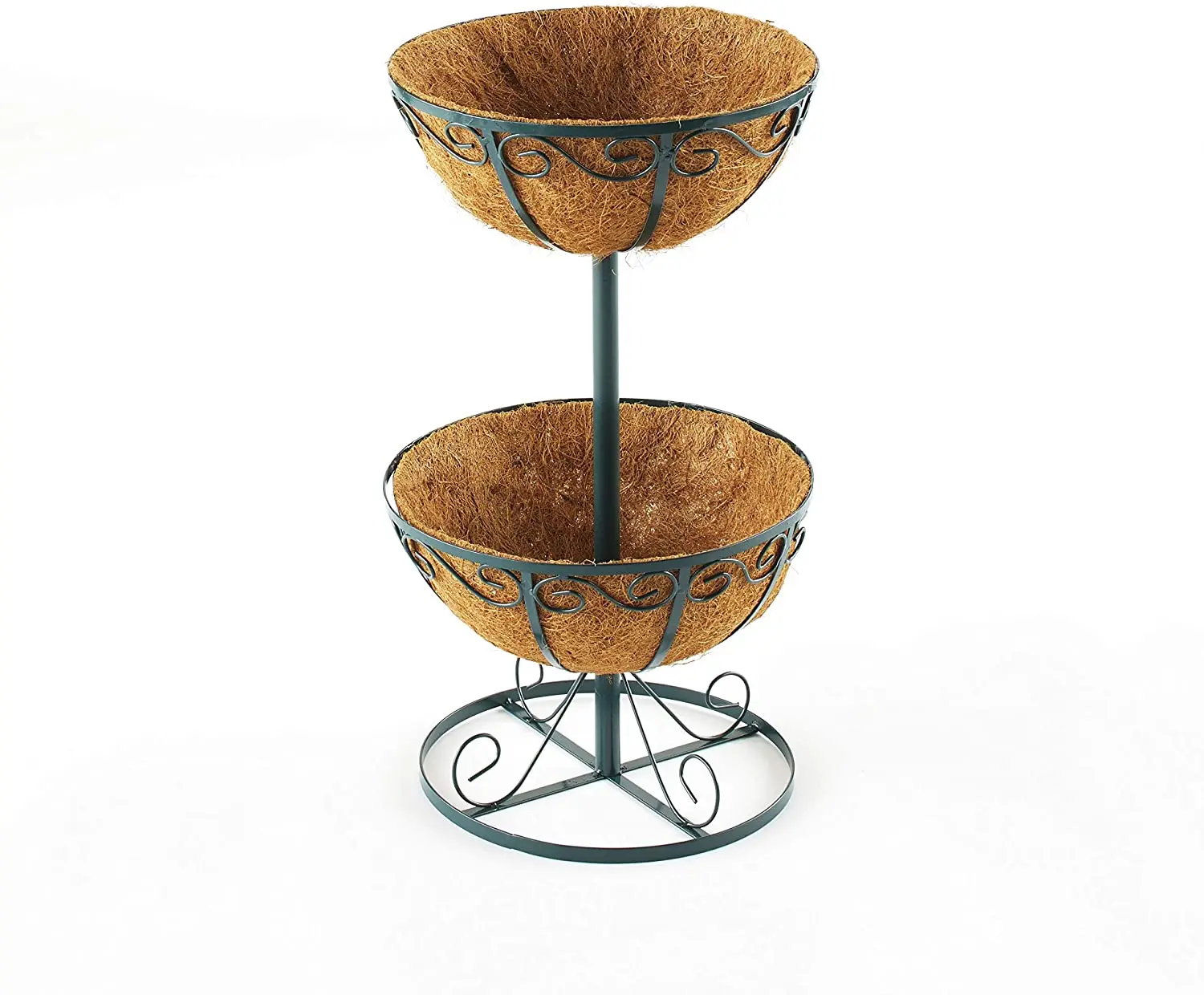 2 Tiers Metal Garden Planter Pot Stand With Coco Coir Platforms - Buy ...