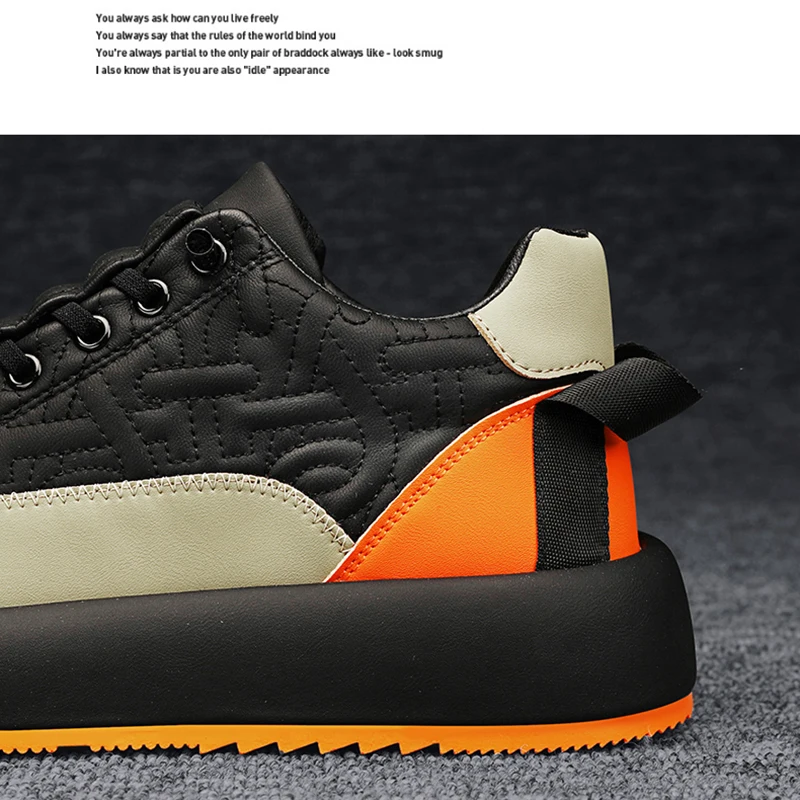 Men Vulcanized Sneakers Shoes Tennis Sports Pu Slip-on Mix Color Good ...