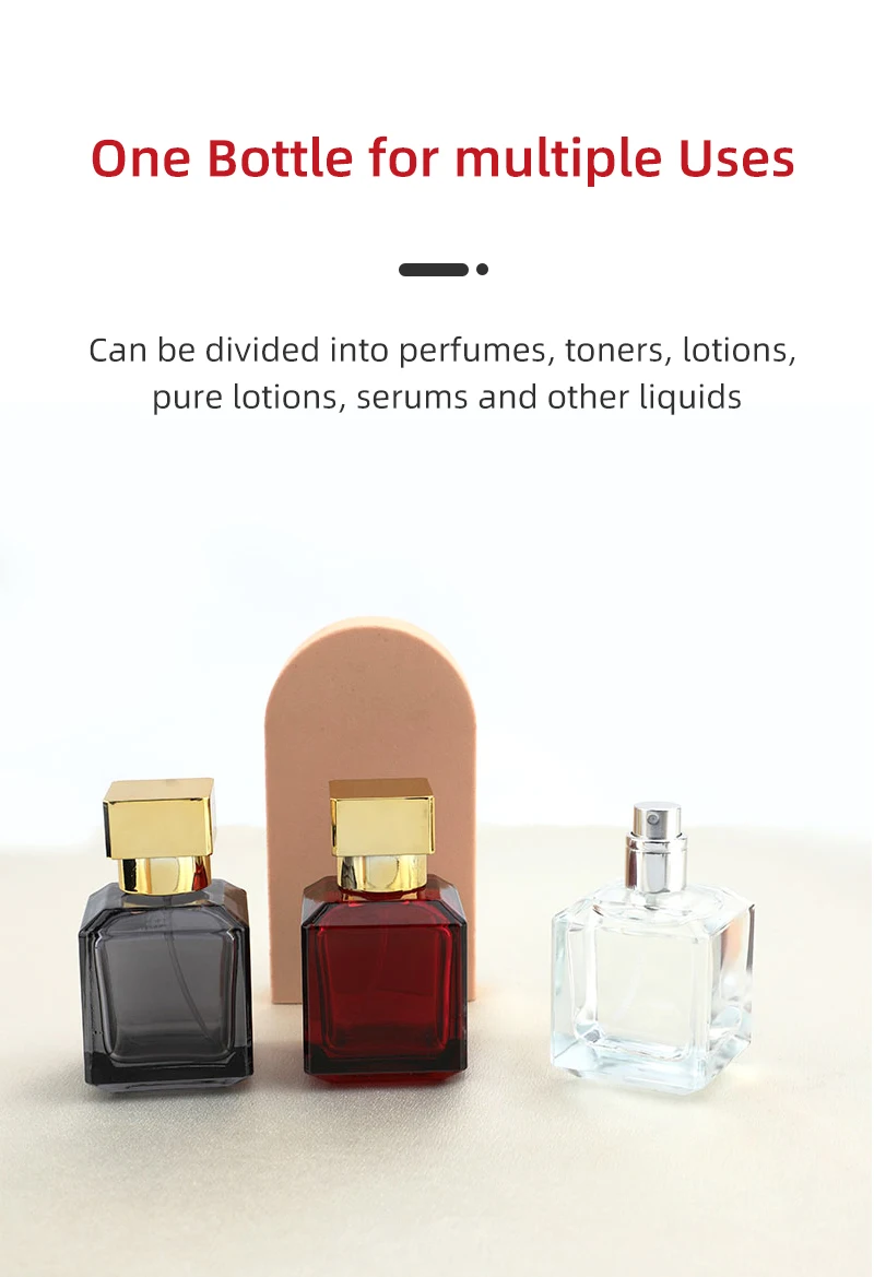 Fashion Empty Fillable 4 Color Glass Perfume Bottle 50ml Screw Cap ...