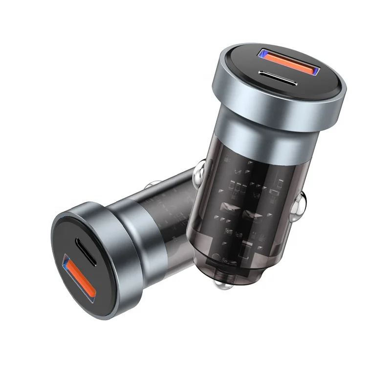 Mini 2in1 30w Fast Car Charge Quick Type-c Pd Usb Car Charger Qc18w ...