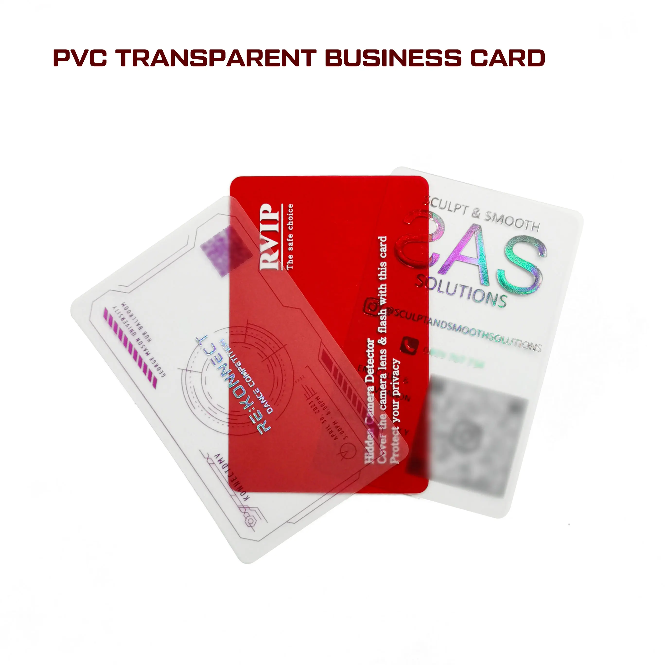 Manufacturer Custom CMYK Printing Waterproof Visiting Card Clear PVC ...