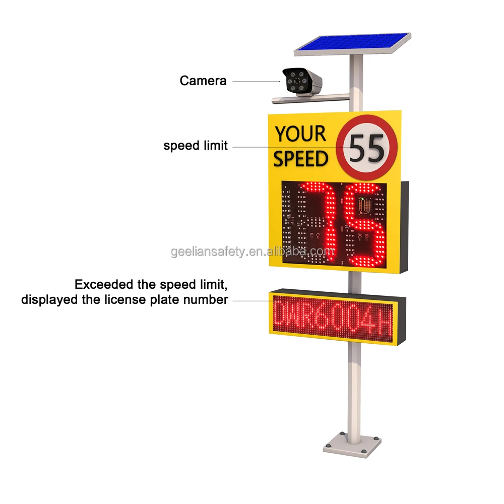 GEELIAN Solar Radar Speed Limit Signs for Traffic Safety