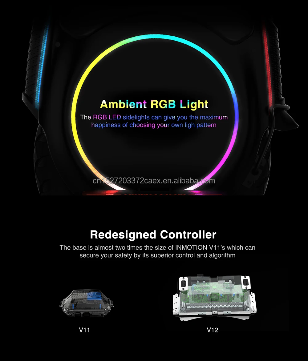 INMOTION V12 Electric Unicycle - 2500W High Speed Monowheel