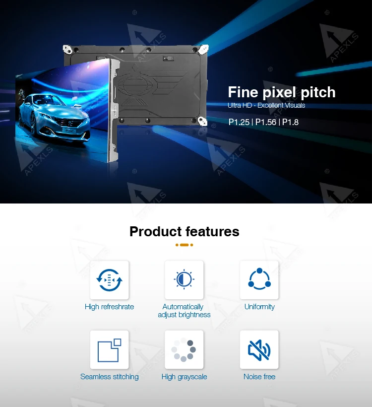 Small Pixel Pitch High Resolution Indoor Led Display P1.2 P1.5 P1.8 ...