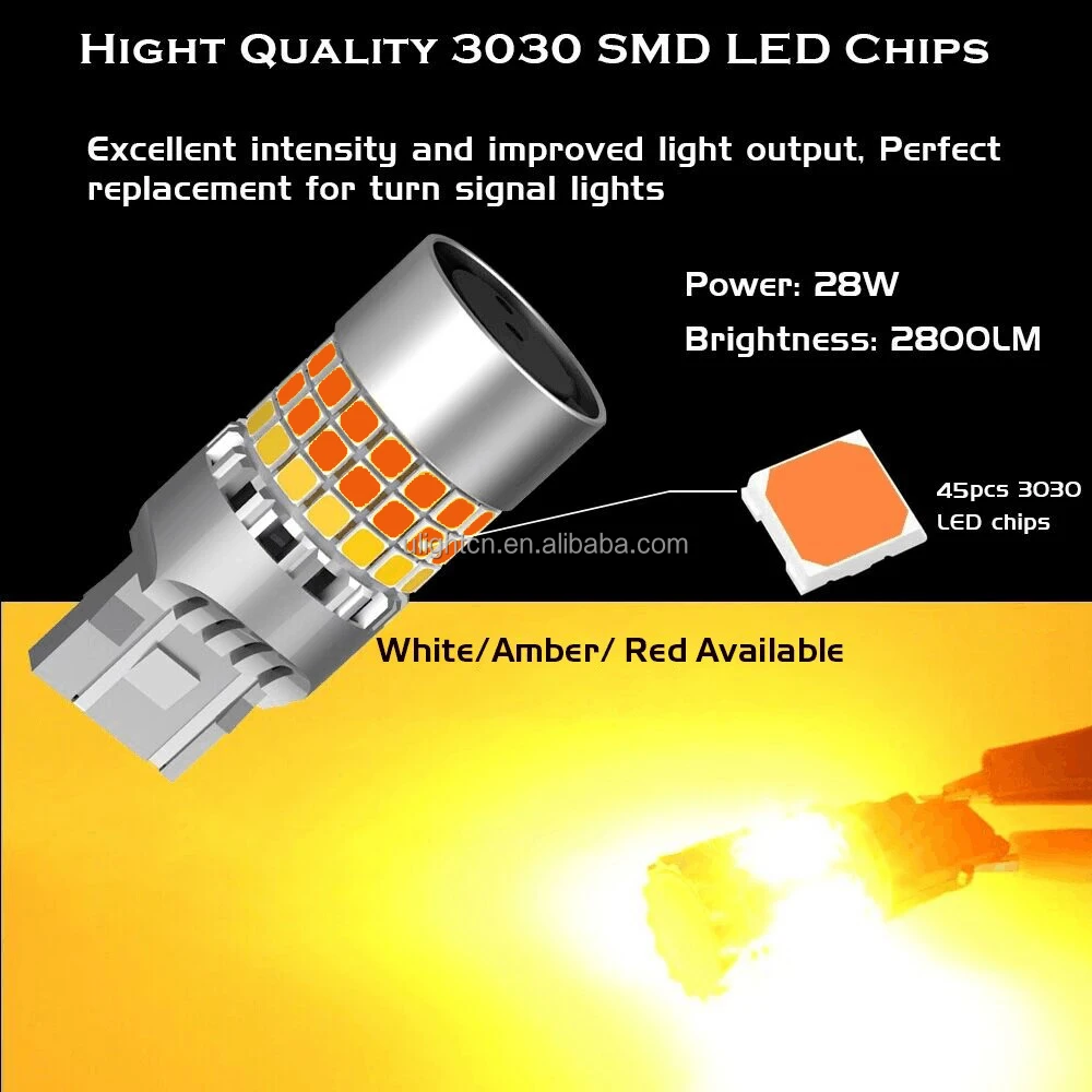 Canbus Anti Hyper Flash 3057 3157 7443 1157 Dual Color Switchback Led ...