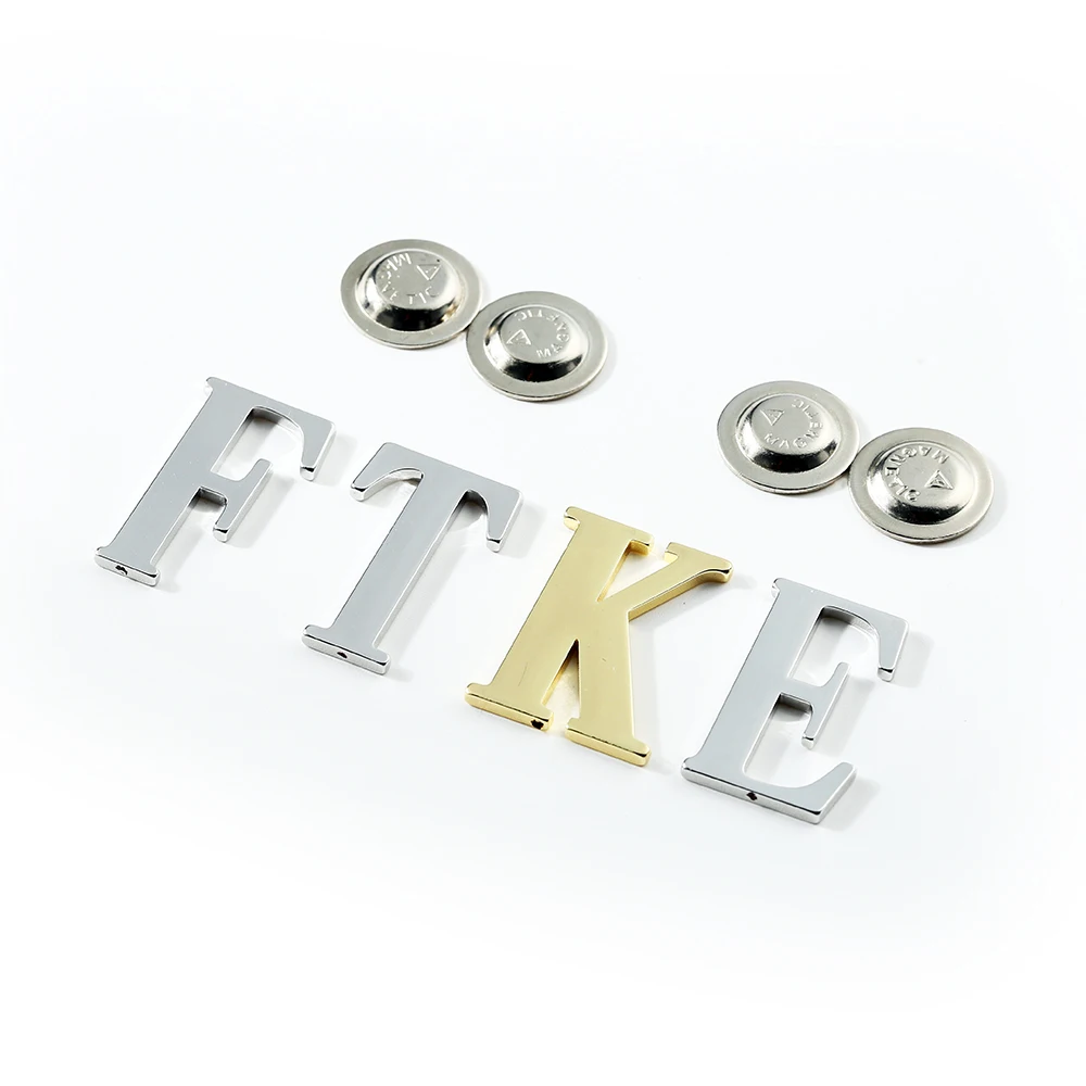 Custom Metal Gold Silver Blank Alphabet Letter Badge Magnet Initial ...