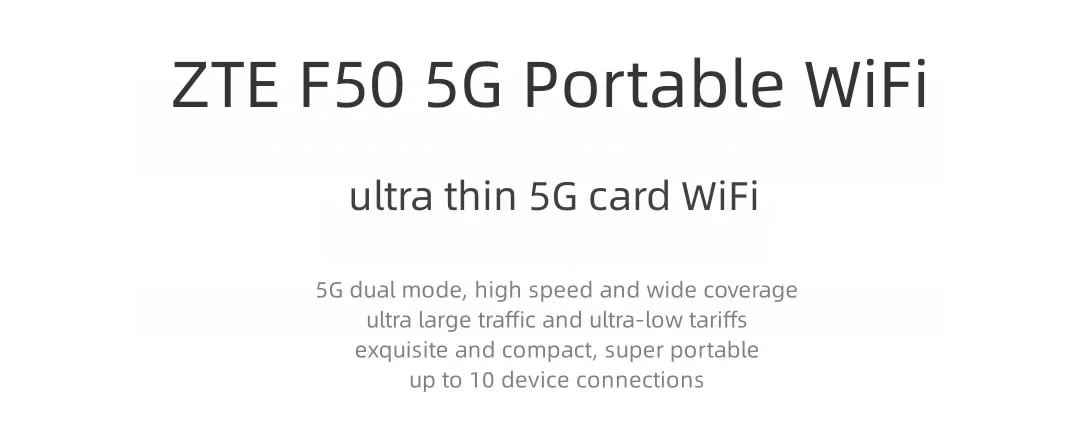 ZTE F50 5G Pocket WiFi Router 1.6Gbps USB Type-C 4G LTE Cat15 SA/NSA 5G ...
