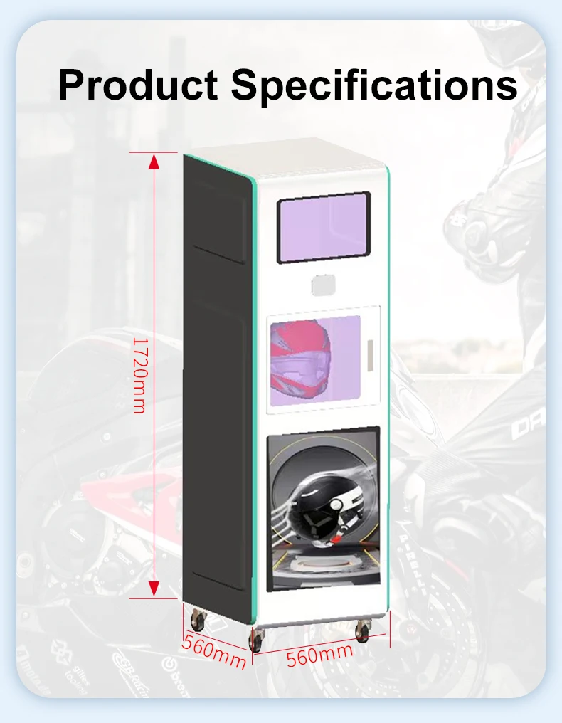 Automatic Motorcycle Helmet Cleaning Vending Machine Advanced Atomizing ...