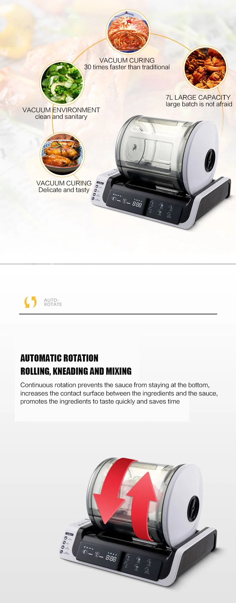 Vacuum Tumbler Marinator - Efficient Chicken Marination