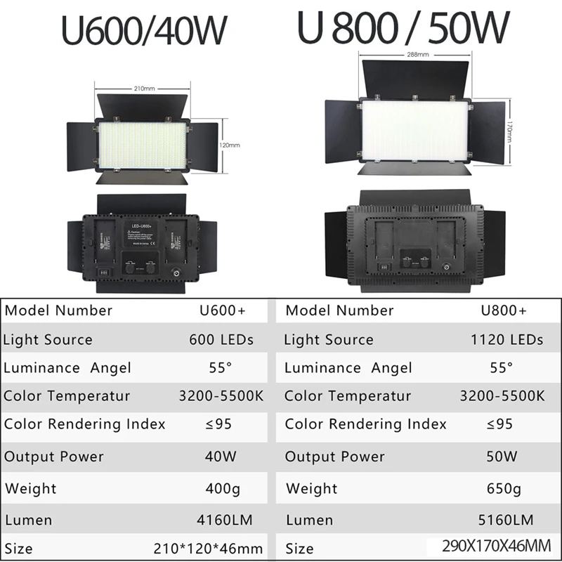 Professional LED Video Light Panel - Studio Lighting Equipment