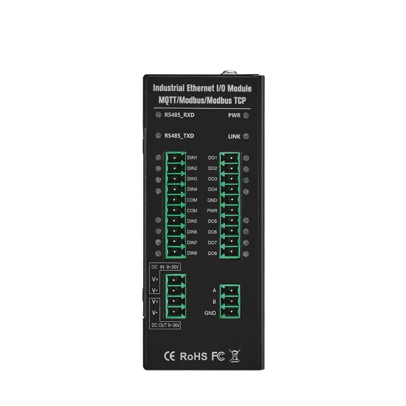 BLIIoT 2DI 2DO 2AI 2RJ45 Modbus TCP RTU MQTT Industrial IO Module for ...