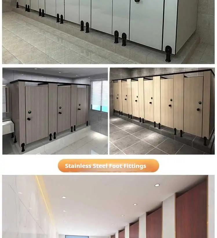 Roman Column Public Toilet Partitions with Golden Fittings