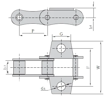 Agriculture Chain A557k27s A557f2k1 Steel Conveyor Chains With ...