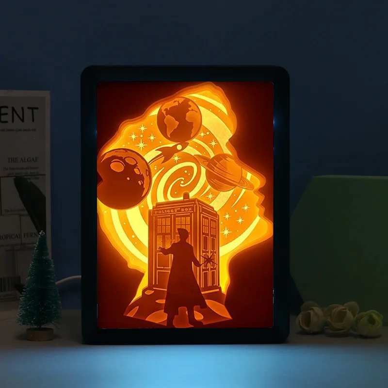 Anime Design 3D Paper Carved Led Light Carving Night Lamp Birthday Gift ...