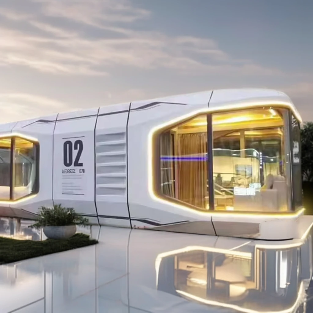 Customize 40ft 20ft Portable Mobile Glamping Space Capsule Resort Hotel ...