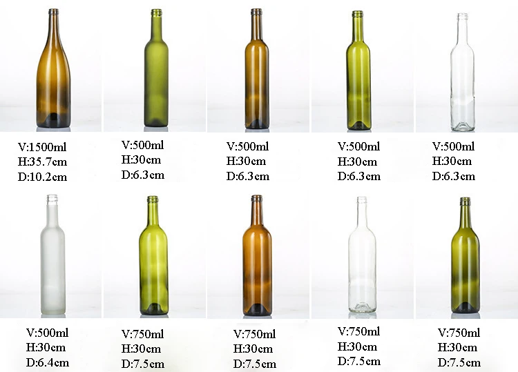 Wholesale 500ml750ml Red Wine Bottle Dark Green Empty Luxury ...