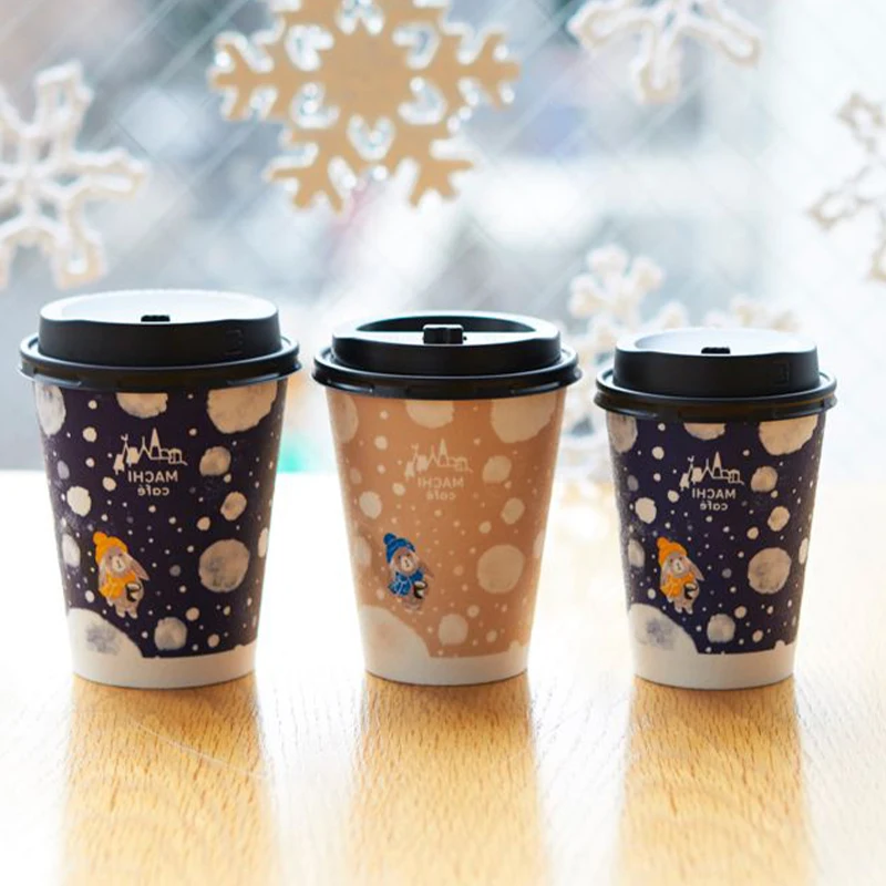 Double Wall Custom Logo Luxury Hot Coffee Walled Disposable Paper ...